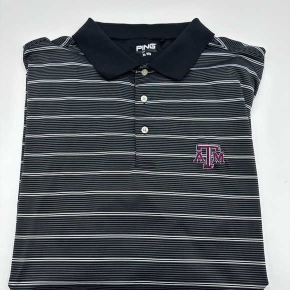 Ping | Shirts | Texas Am Aggies Logo Men Black Stripes Short Sleeve ...